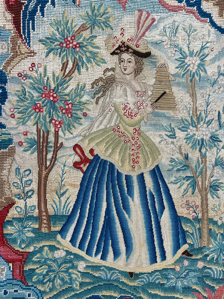 French Gros and Petit Point Bizarre Needlework Panel Early 18th Centur ...