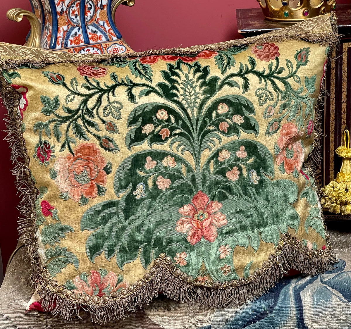 Antique Pillow Genoa Silk Velvet Panel – Decor Antiquaire